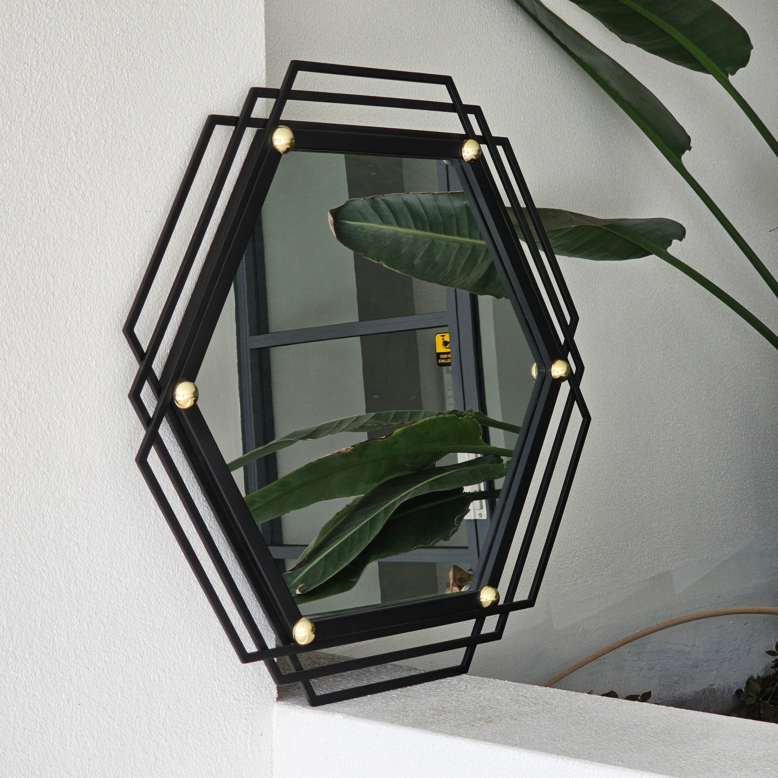 HEX Art Decor Wall Mirror 70x60cm - Sydney Mirrors